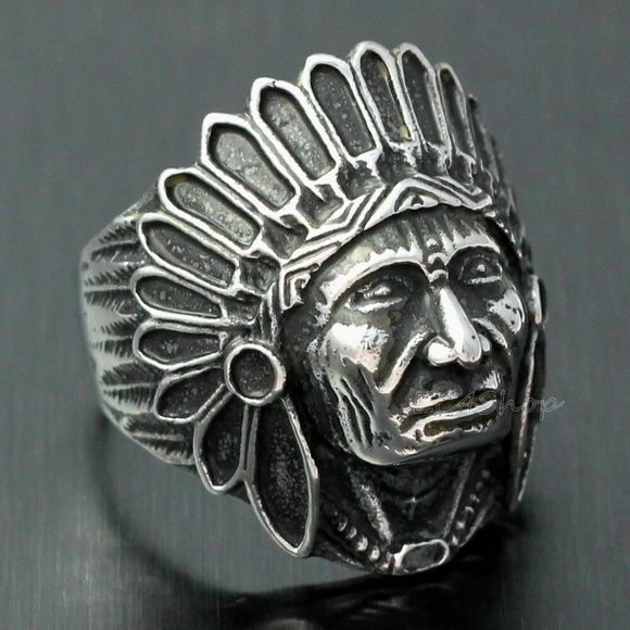 Jewelry | Proud Native American Indian Chief Stainless Ring | Poshmark